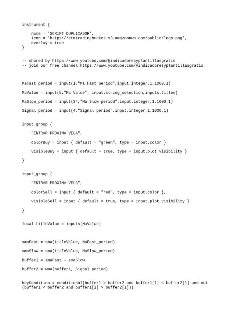 Script IQ Option Duplicador - Youtube @indicadoresyplantillasgratis | PDF