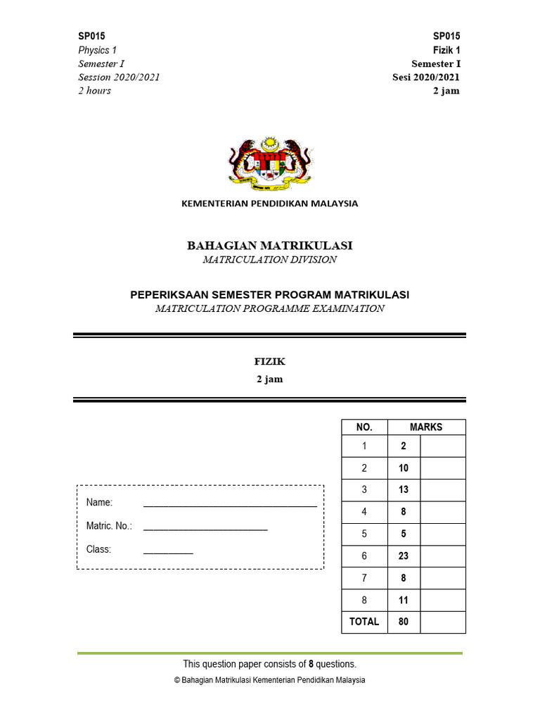 KMPK PSPM SP015 2020 (2022) | PDF | Velocity | Force