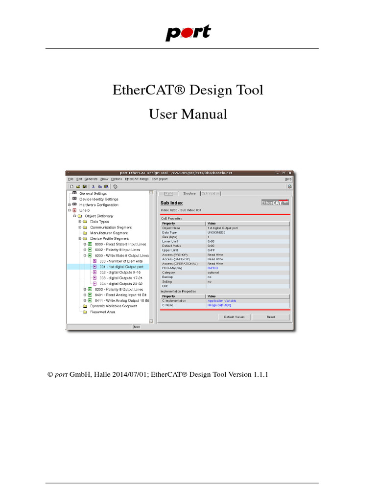 UserMan ETHERCAT DESIGNTOOL e 1.1.1 | PDF