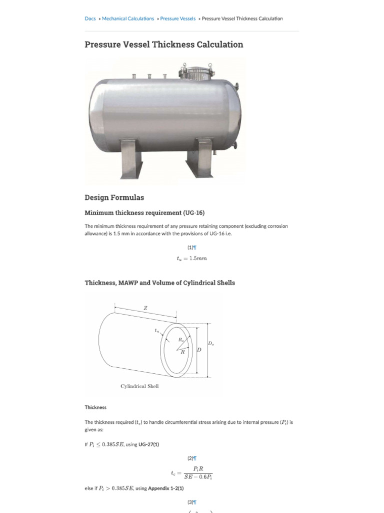 Thickness Calculation 1 | PDF