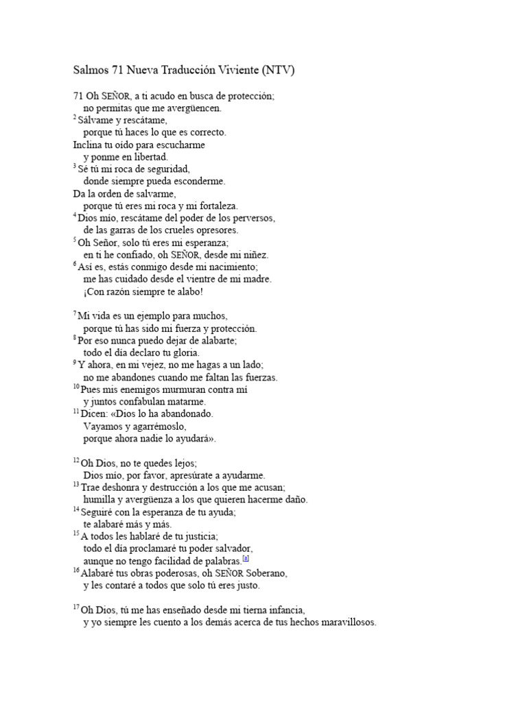 Salmos 71 NTV | PDF