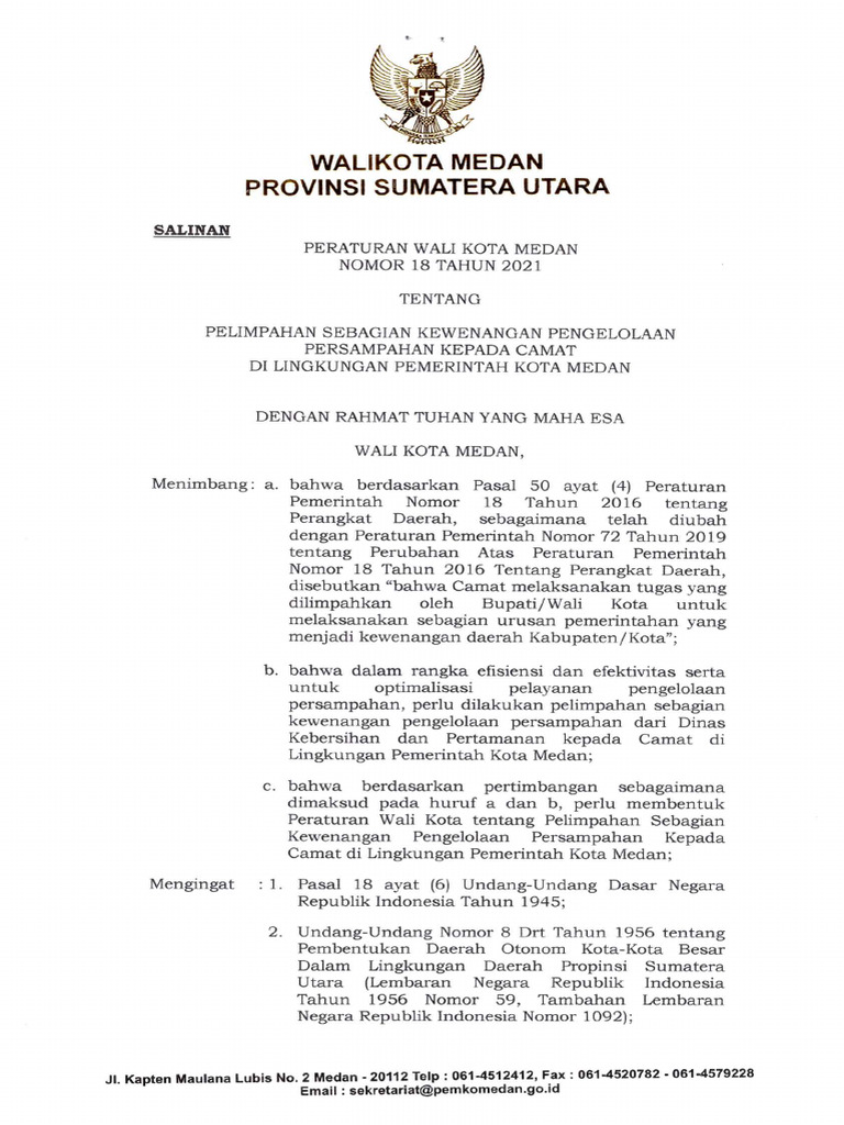 10perwal Nomor 18 Tahun 2021 | PDF