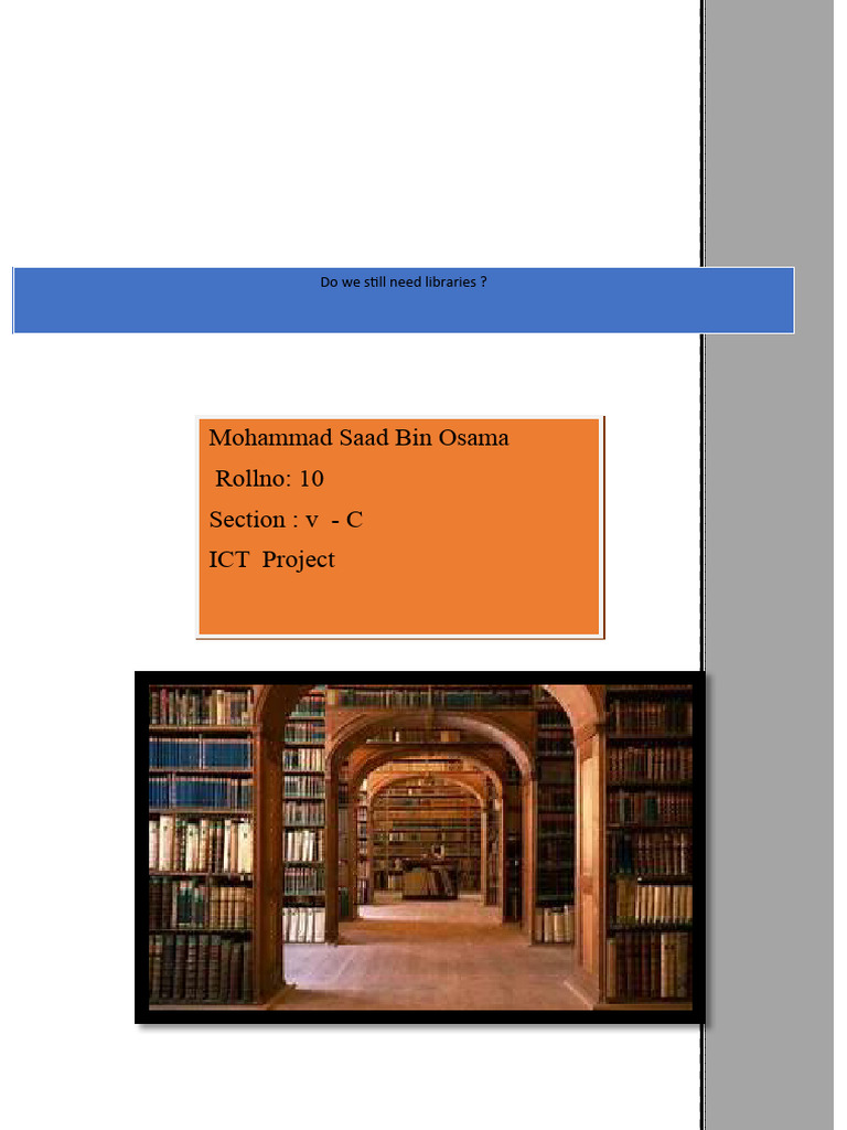Do We Still Need Libraries Saad | PDF | Libraries | Internet