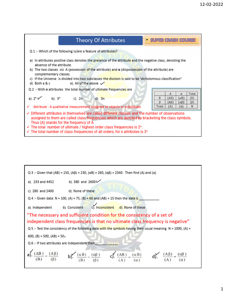 Theory of Attributes Super Crash Course by Malik Tutorial | PDF ...