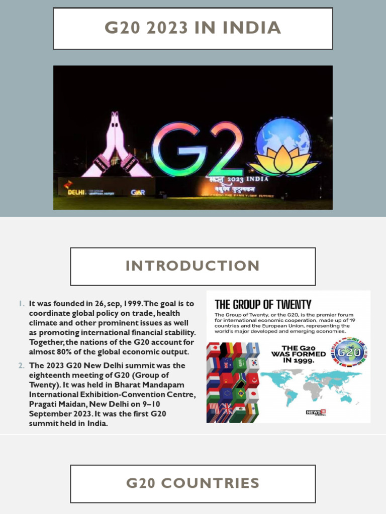Presentation of G20 2023 | PDF | Politics