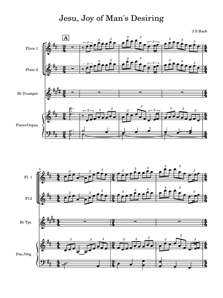 Jesu, Joy of Man's Desiring Final Full Score | PDF | Choral Music ...
