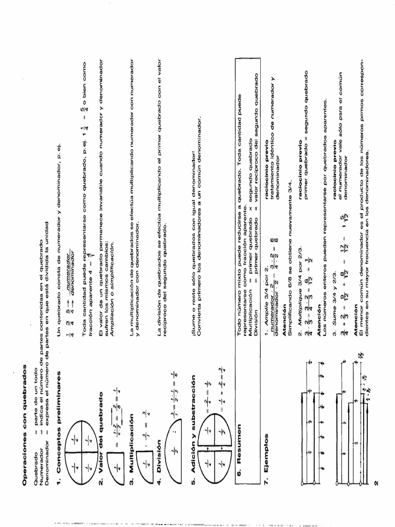 Adicion, Sustraccion, Multiplicaciony Division de Quebrados | PDF