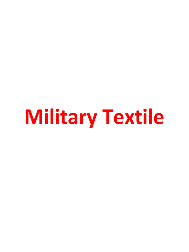 Military Textile | PDF | Thermal Insulation | Materials