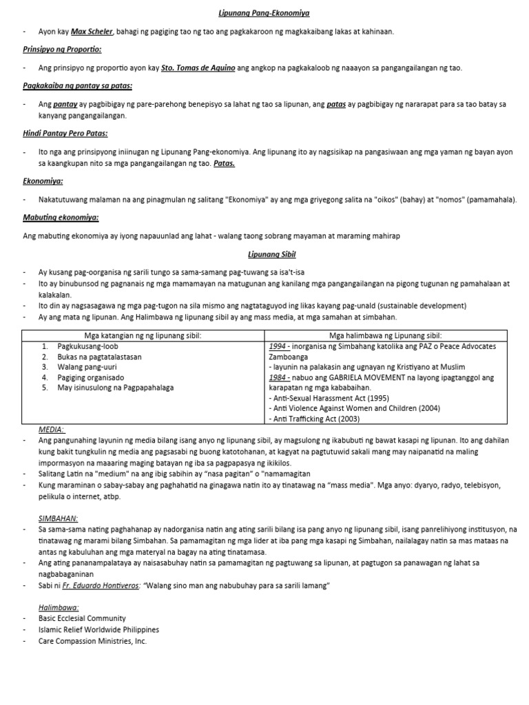 Lipunang Pang-Ekonomiya | PDF