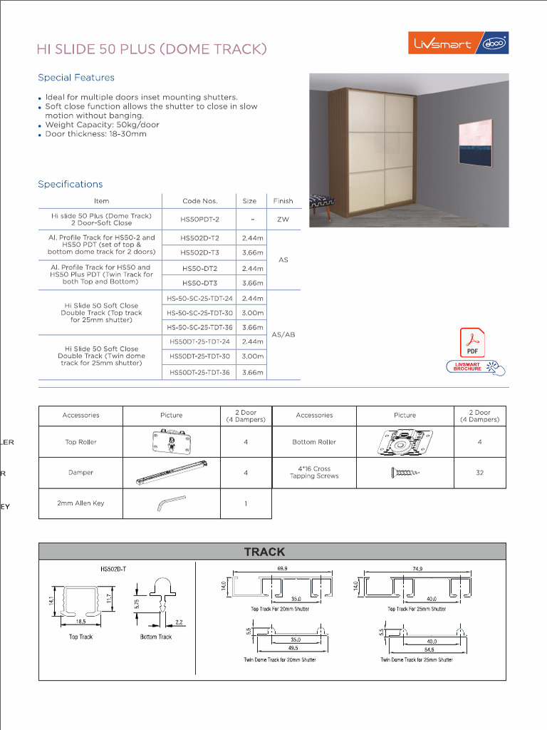 Hi Slide 50 Plus Dome Track | PDF