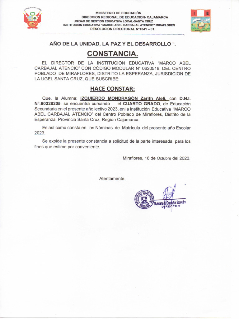 Constancias de estudios ROXANA | PDF