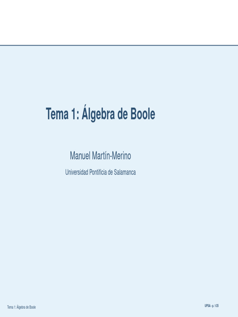 Tema1 Algebra Boole | PDF | Puerta lógica | Álgebra de Boole