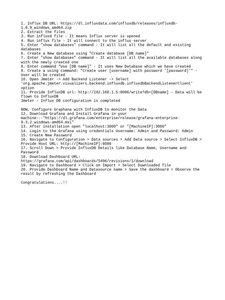JMeter InfluxDB Graphana | PDF