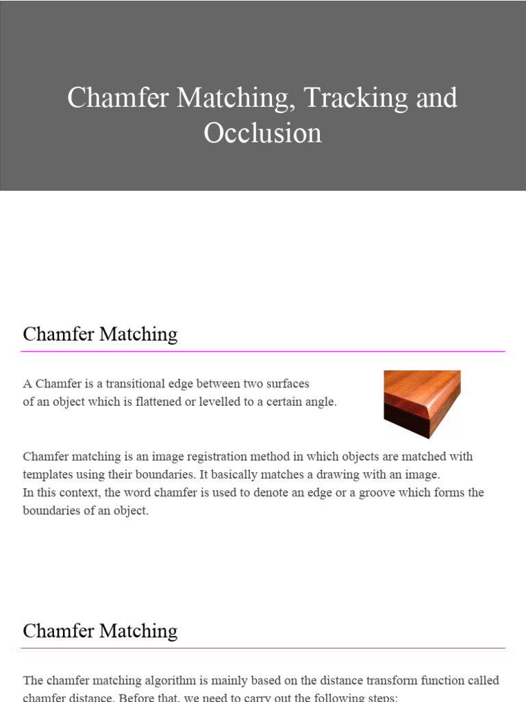 Chamfer Matching, Tracking and Occlusion | PDF | Image Segmentation | Distance