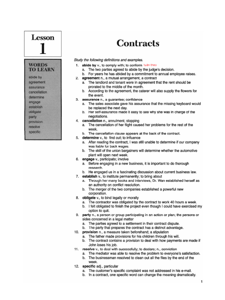 Lesson 1 Contracts | PDF