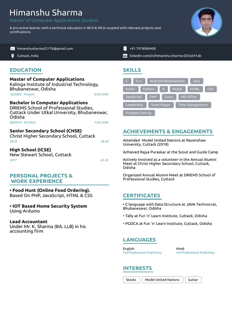 Himanshu's Resume | PDF | Computing | Software Engineering