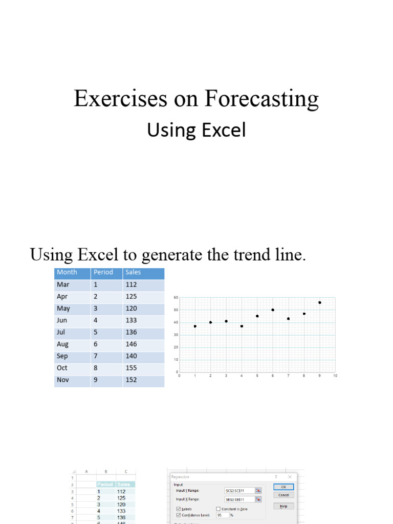 Exercises On Forecasting Using Excel | PDF | Errors And Residuals | Forecasting