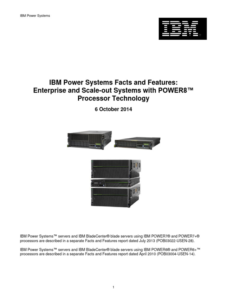 IBM - POWER8 - Systems - Facts - and Features - 10062014 | PDF | Computer Data Storage | Office ...