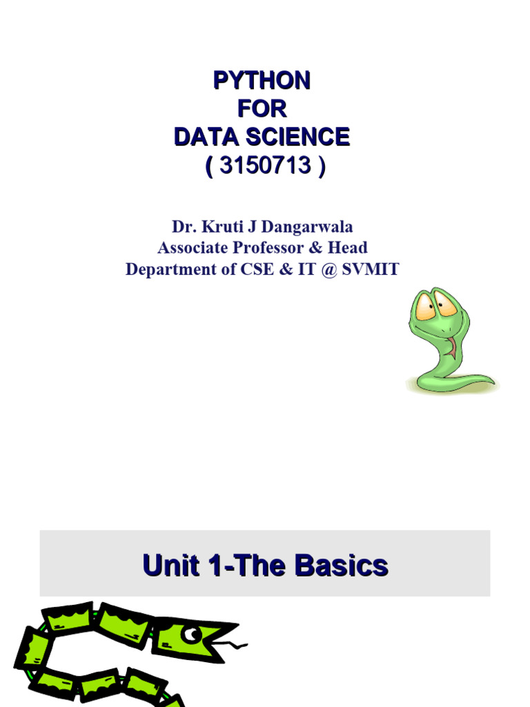 UNIT1 - PDS - Basic Python | PDF | Boolean Data Type | Computer Programming