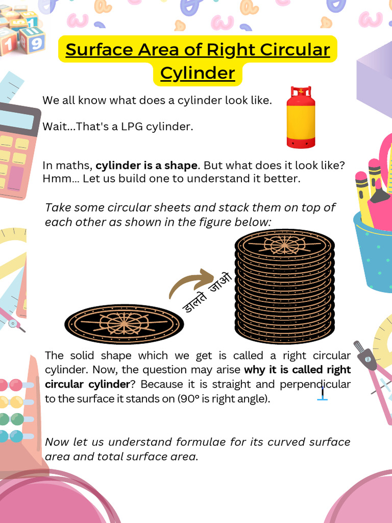 SURFACE AREA OF RIGHT CIRCULAR CYLINDER_20240110_213818_0000 | PDF