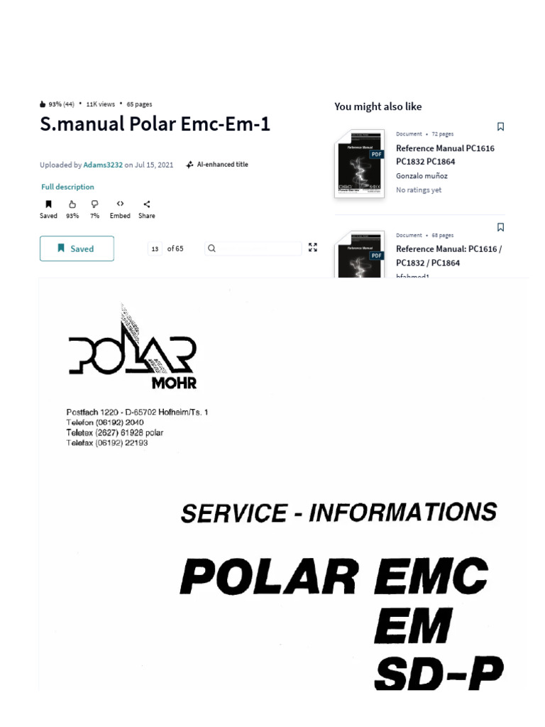 S.manual Polar Emc-Em-1 - PDF - Electrical Connector - Switch | PDF