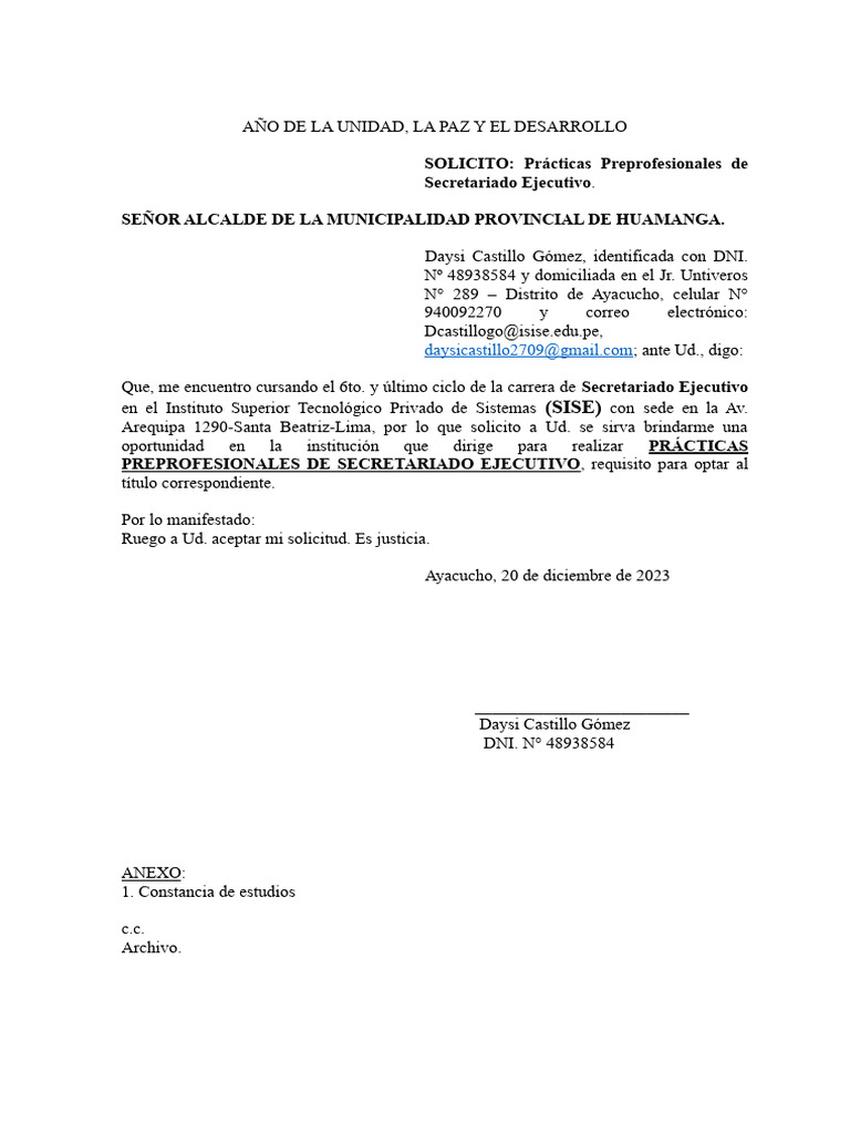 Solicitud Daysi | PDF | Gobierno