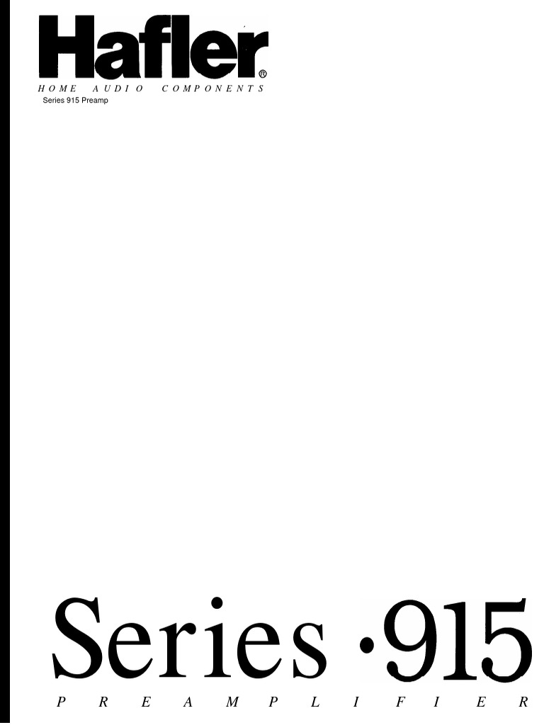 Hafler-915-Pre-Service Manual | PDF | Home & Garden