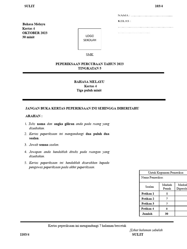 2023 BM Pasir Gudang K4 | PDF