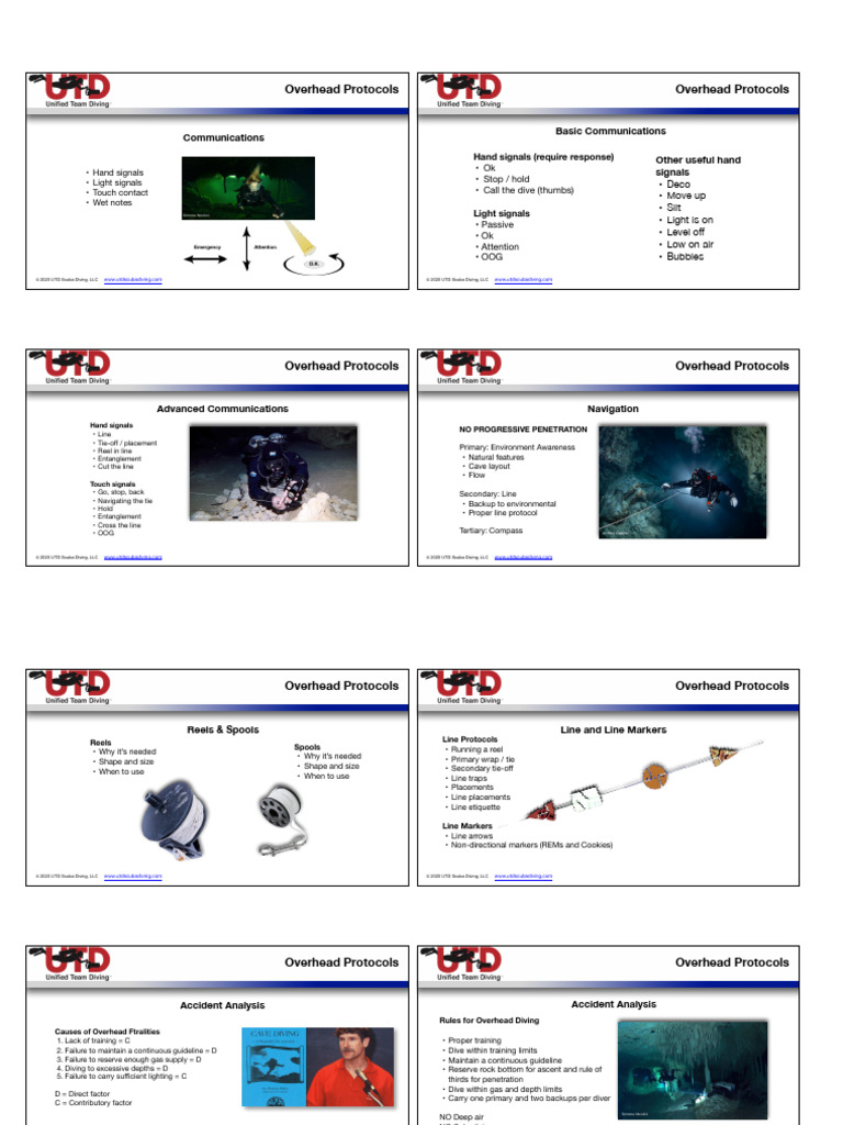 1 - UTD Overhead-Protocols-2020 | PDF | Scuba Diving | Diving Equipment
