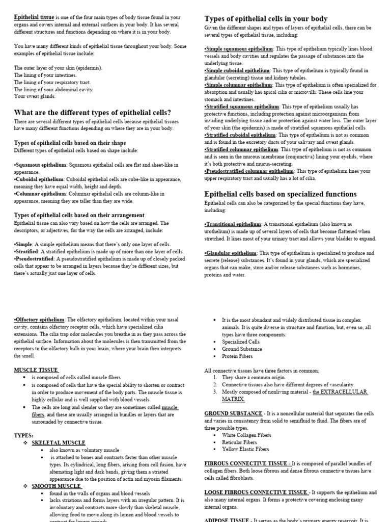 Gen Bio | PDF | Epithelium | Connective Tissue