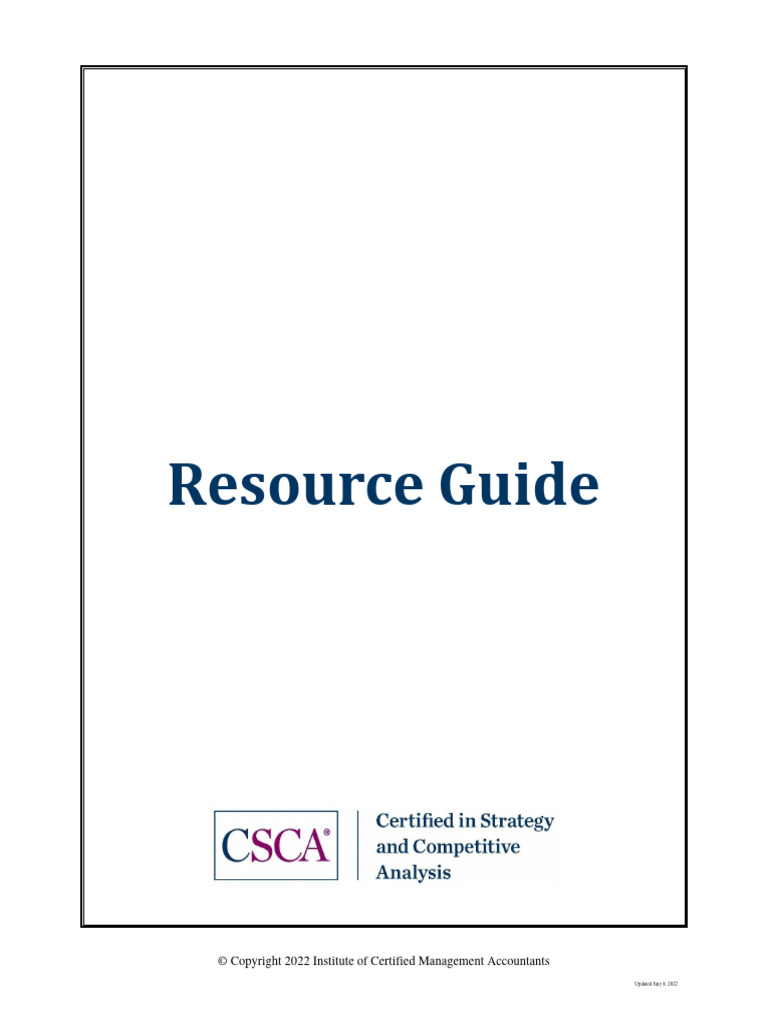 CSCA Resource Guide | PDF | Competitive Advantage | Strategic Management