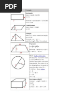 Mensuration Formulas SSC CGL | PDF | Sphere | Radius