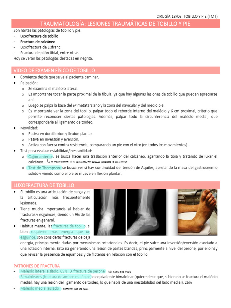 6 Lesiones Traumáticas de Tobillo y Pie - 221101 - 120039 | PDF ...
