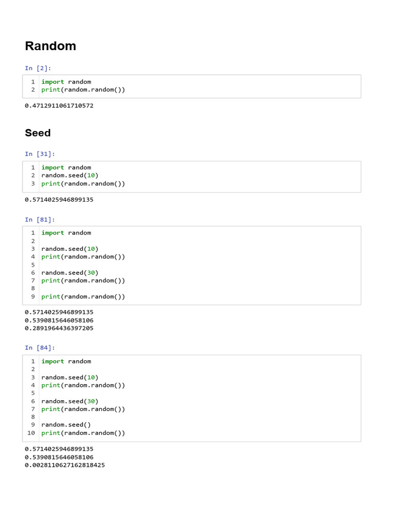 Python-2 Unit-6 Random | PDF