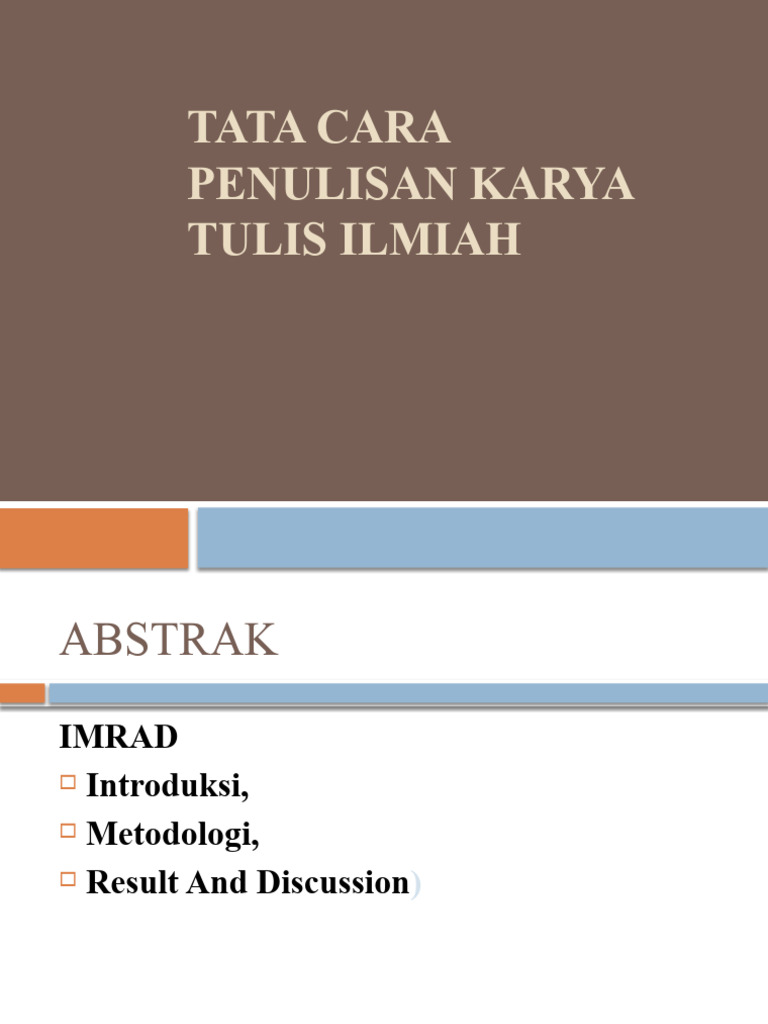 Tata Cara Penulisan Karya Tulis Ilmiah | PDF