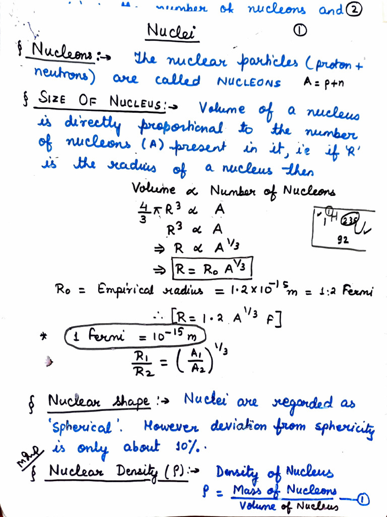 Nuclei (1) Super Class 12 100 Marks | PDF | Atomic Nucleus | Nuclear Fusion