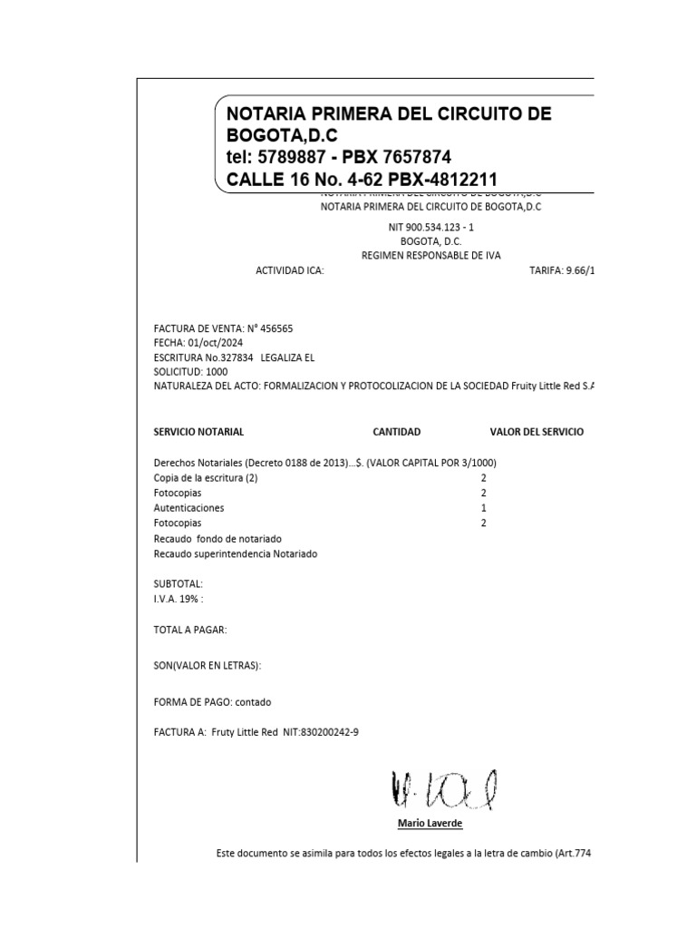 Factura Notaria | PDF