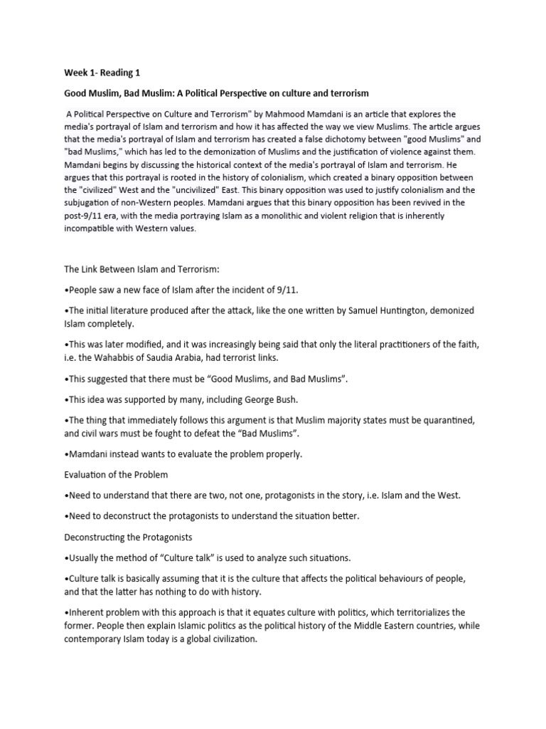 Week 1-Complete Notes | PDF | Jihad | Mujahideen Week 1-Complete Notes | PDF | Jihad | Mujahideen