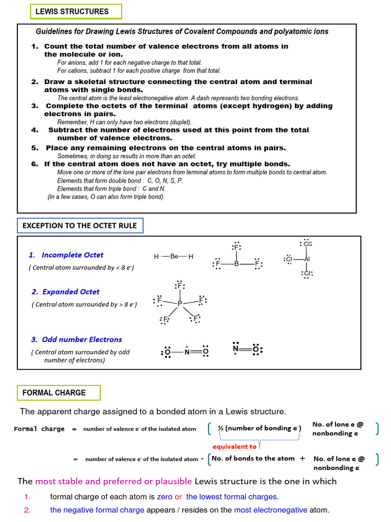 Draw Lewis STR Predicting Shape & Plarity & Hybridisation Edited | PDF ...