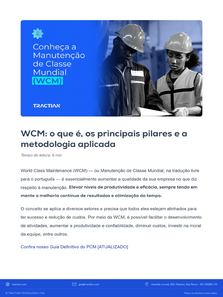 WCM - o Que É, Os Principais Pilares e A Metodologia Aplicada | PDF