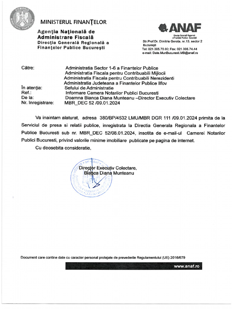 Adr Inaintare Semnta - Adr Serv de Presa - Posta Electronica - Camera ...