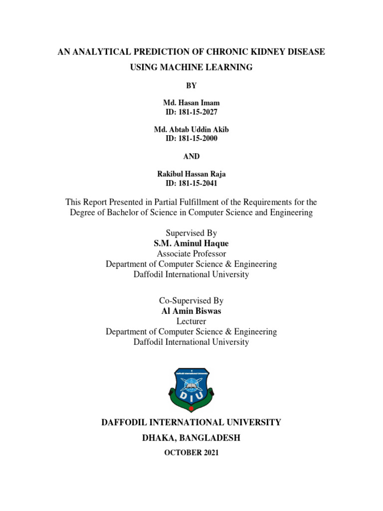 CKD Prediction via Machine Learning | PDF | Machine Learning | Support ...