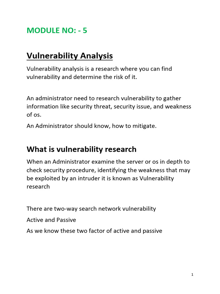 Vardaan Ceh Module 5 Vulerability Analysis | PDF