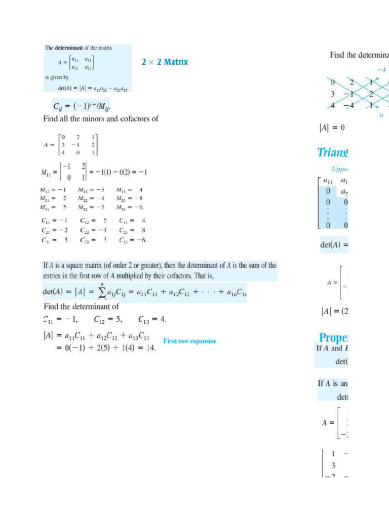 The Rules of Determinat of Matrix | PDF