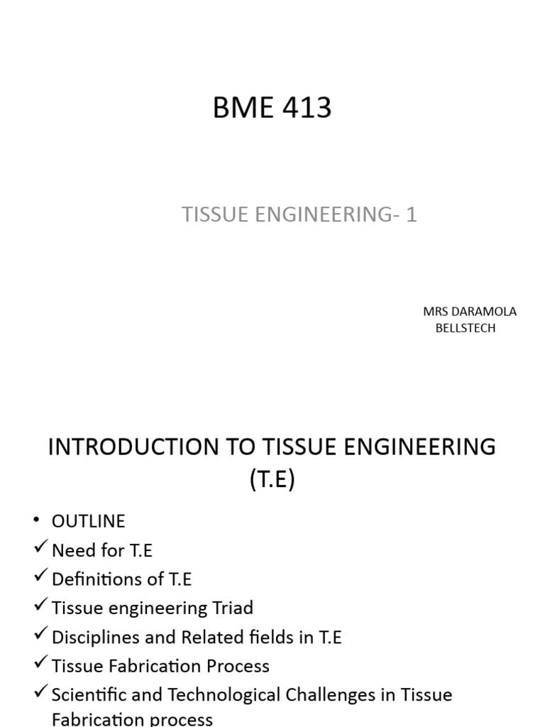 BME - 413 Tissue Engineering | PDF