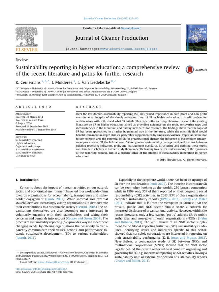Comprehensive Review of The Recent Literature and Paths For Further ...