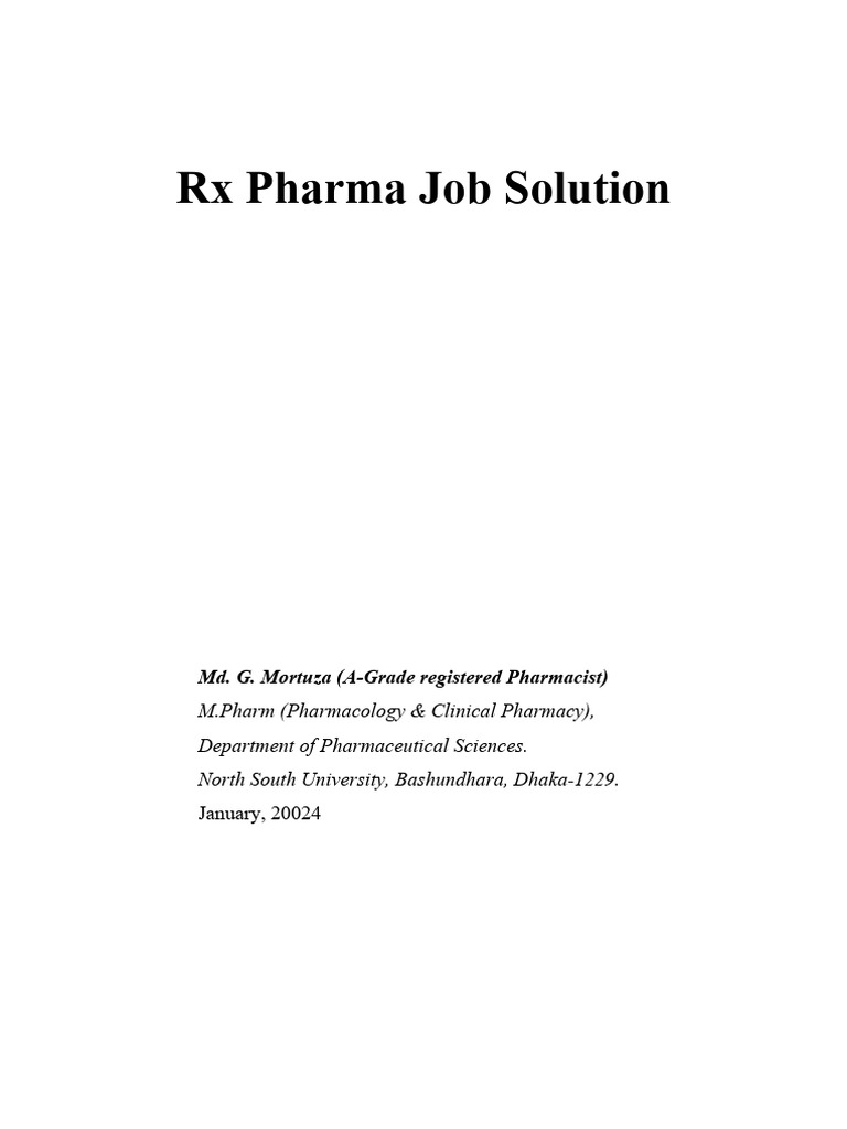 RX Pharma Job Solution..... | PDF
