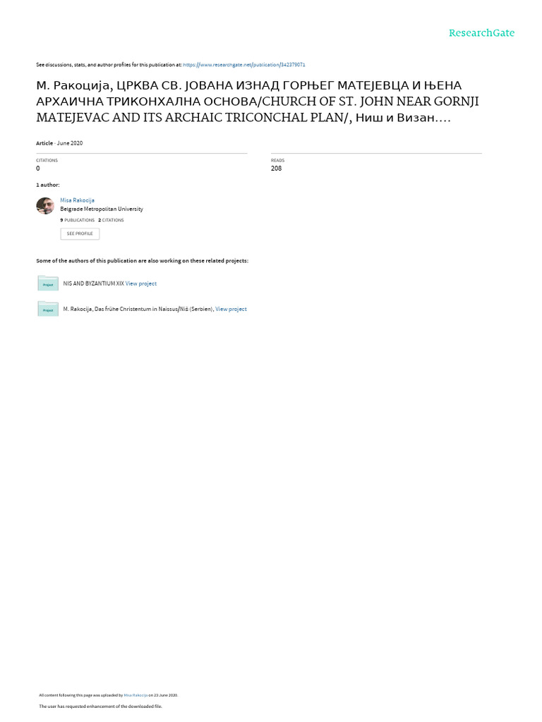 Rakocija, Gornji Matejevac | PDF