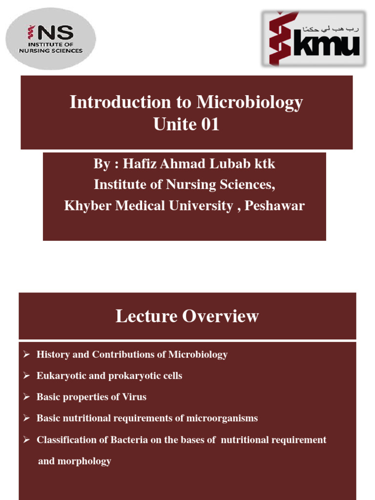 Introduction To Microbiology Lecture 02 Pdf Bacteria Cell Biology