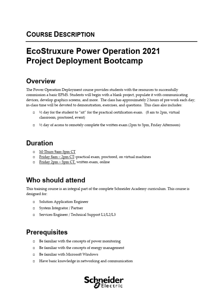 2022 PO Project Deployment 5 Day Description and Agenda | PDF | Scada ...